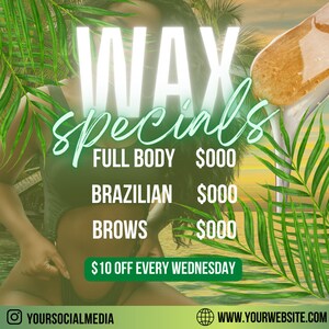 Waxing Flyer, Wax Flyer, Summer Flyer, Brazilian Wax Flyer, Esthetician ...