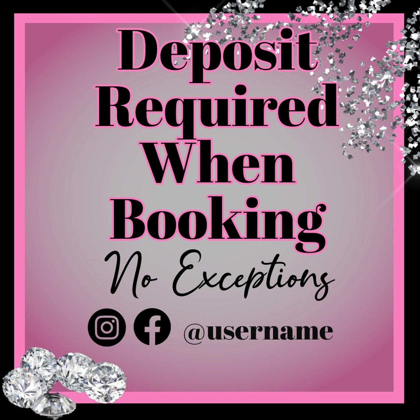 Deposit Required Deposit Flyer Hairstylist Flyer No Deposit - Etsy