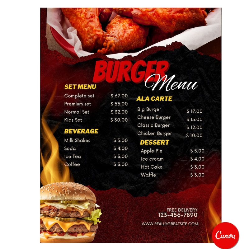 Pink Menu for Food Truck - Etsy