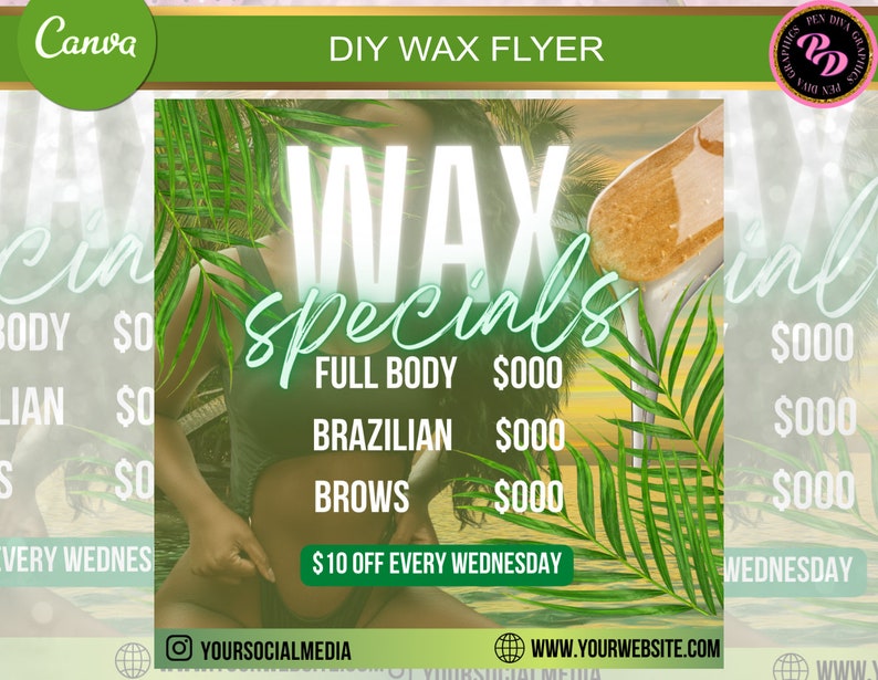 Waxing Flyer Wax Flyer Summer Flyer Brazilian Wax Flyer - Etsy
