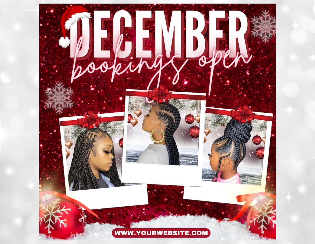 December Booking Flyer Appointments Available Flyer Braider - Etsy