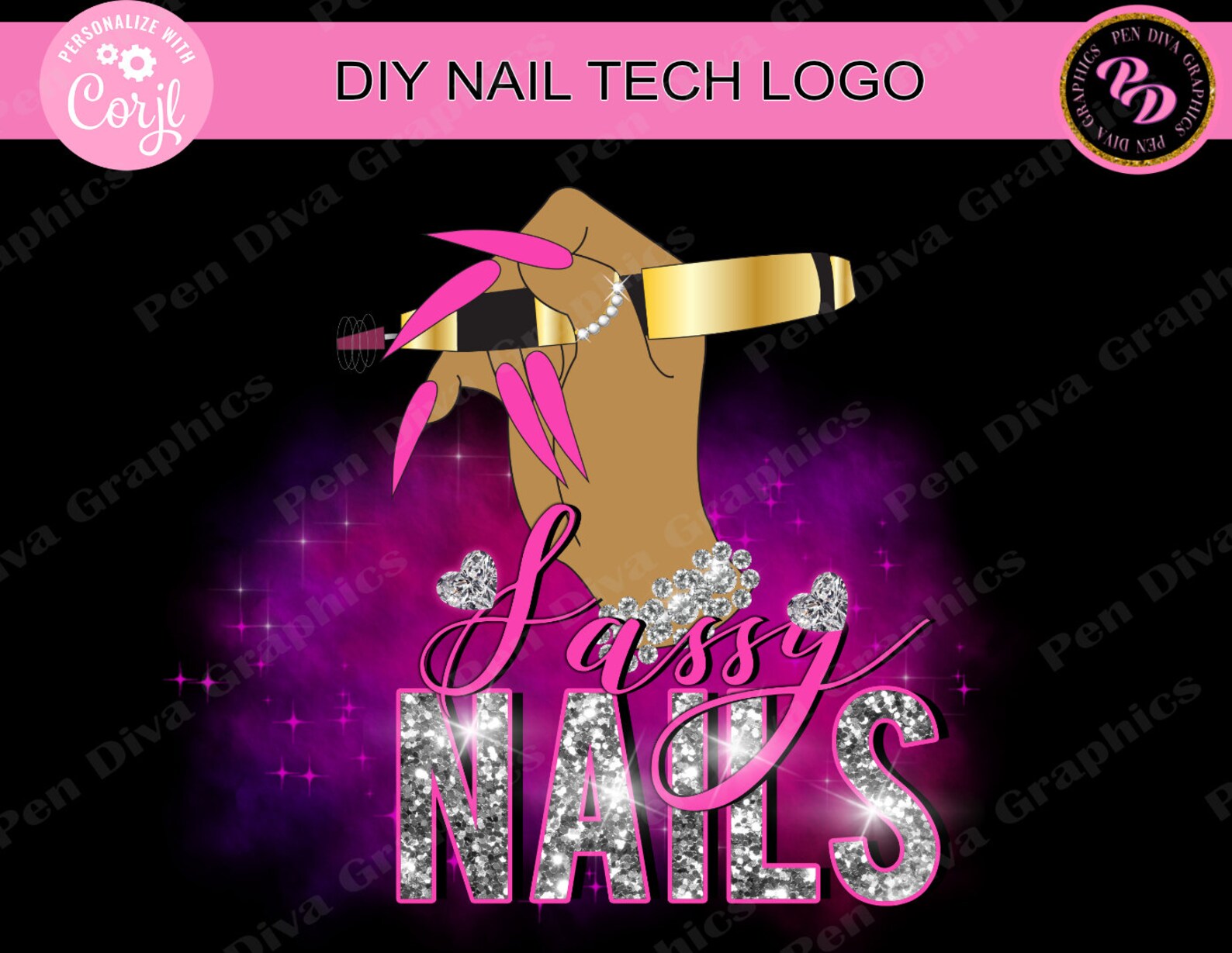 Nail Logo Design, Nail Tech Logo, Nail Technician Logo, Nail Salon Logo ...