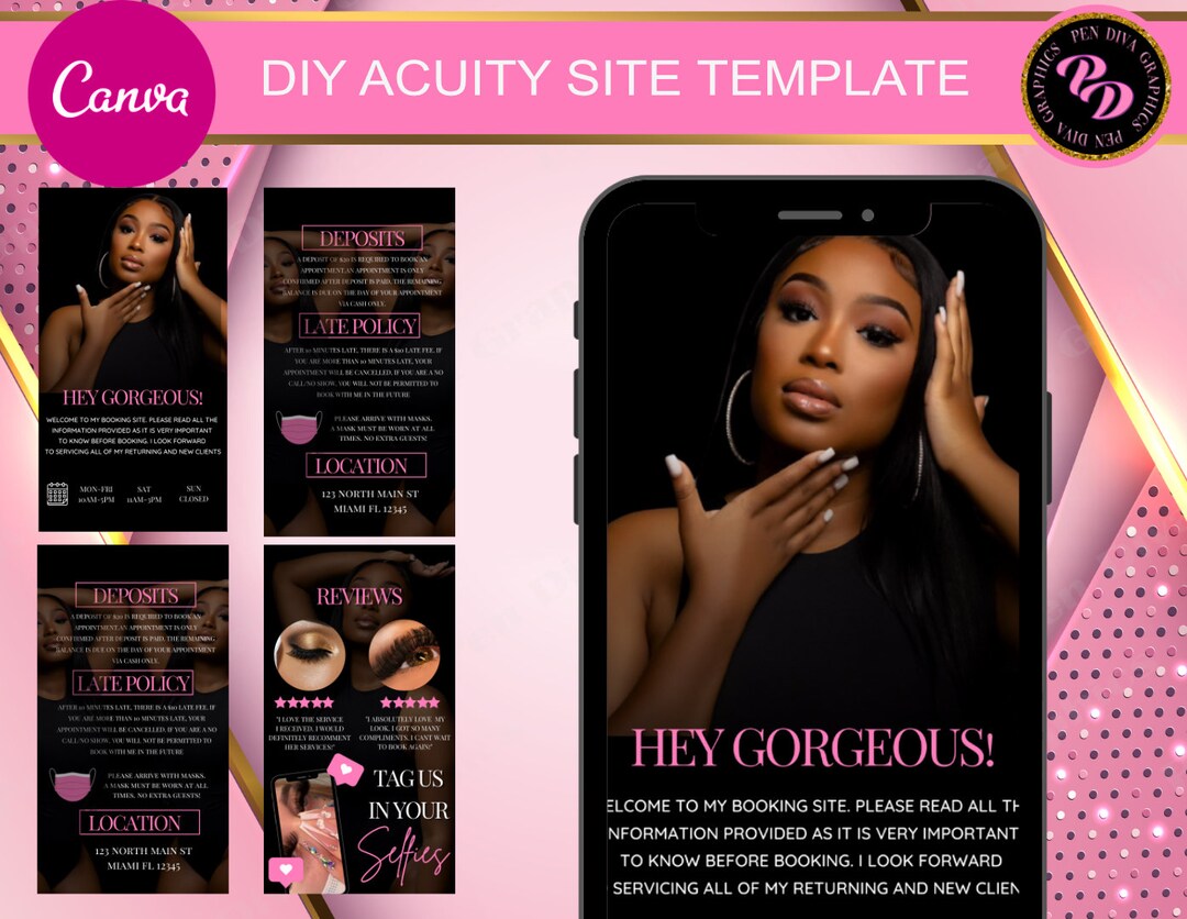 DIY Acuity Site, Lash Acuity, Lash Tech, Acuity Scheduling Template ...