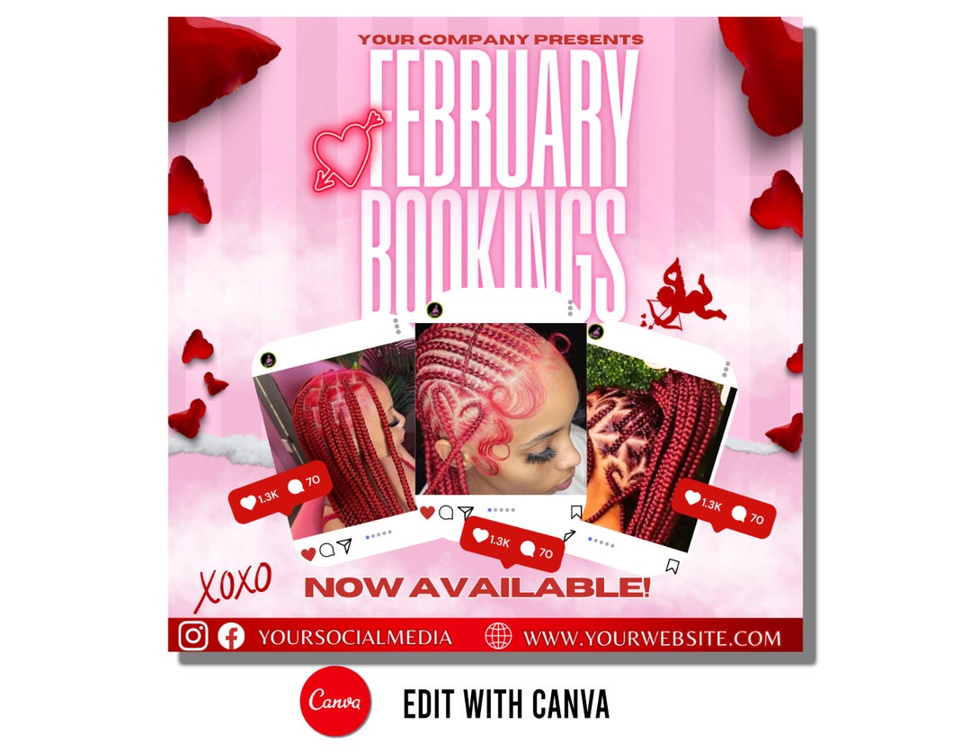 February Booking Flyer, February Books Open, February Appointments ...