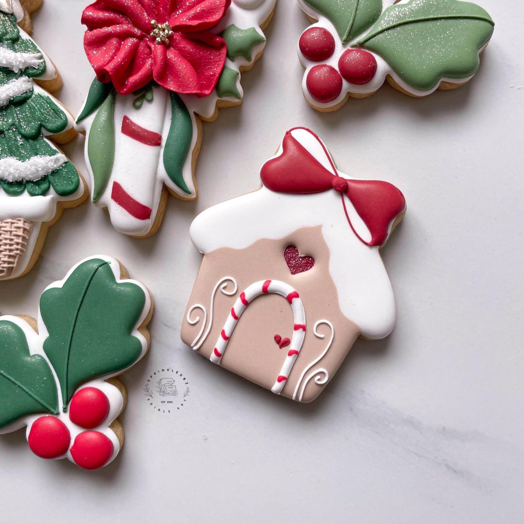 Gingerbread House With Bow Cookie Cutter - Etsy