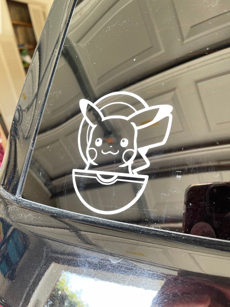 Pikachu in a Pokeball Car Decal - Etsy