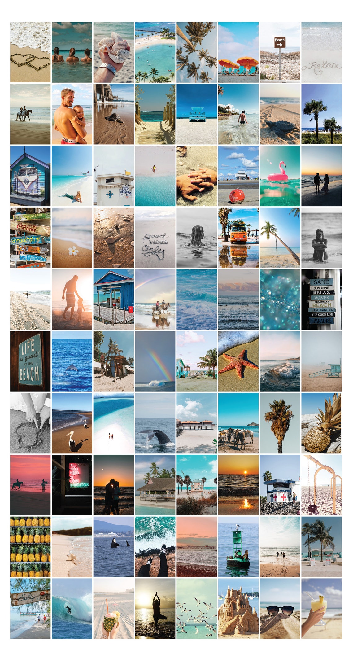 Beach Scenes Collage INSTANT DOWNLOAD 80 Piece Collage Kit | Etsy