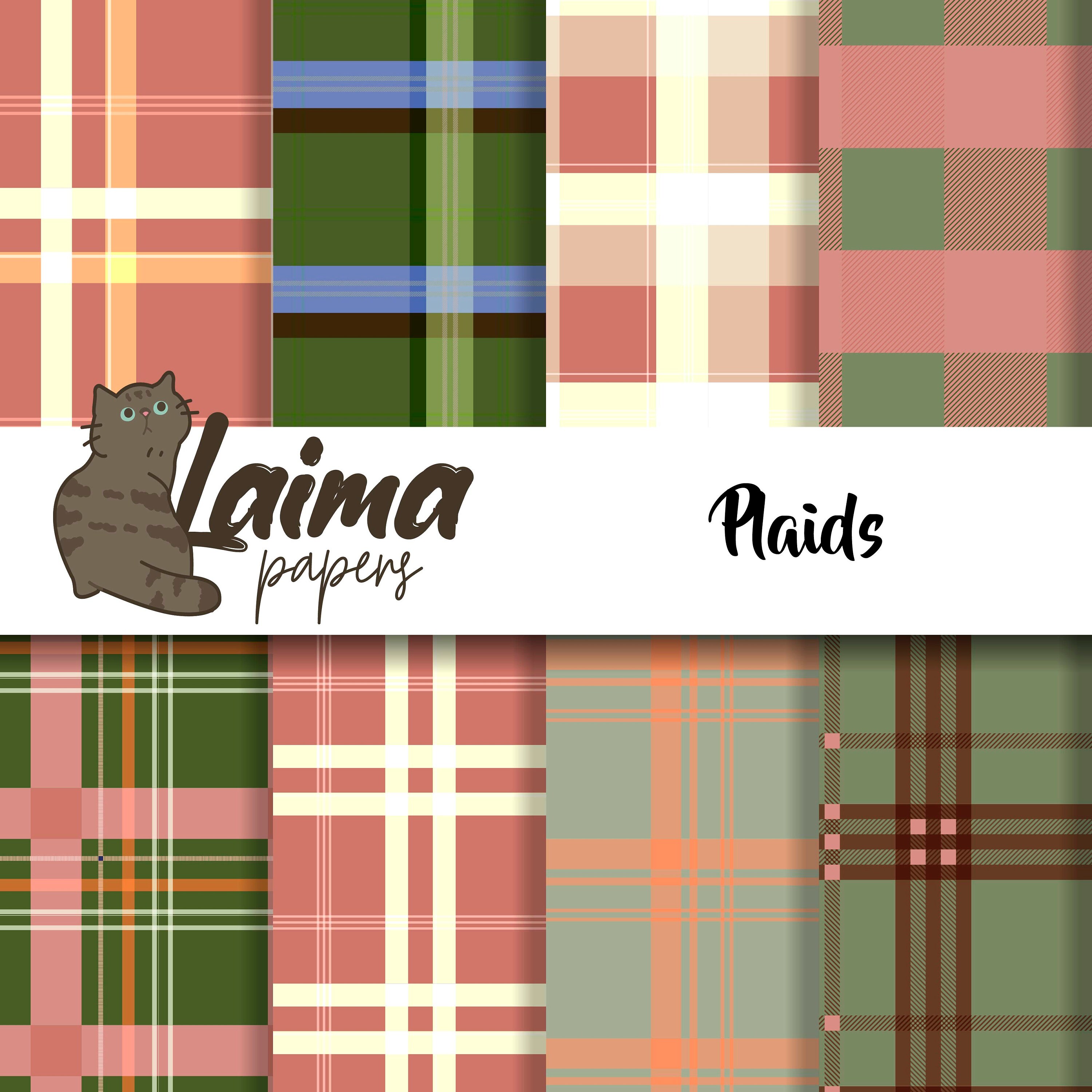 Picnic Plaids DIY Printable Paper Craft Kit, Tartan Texture ...