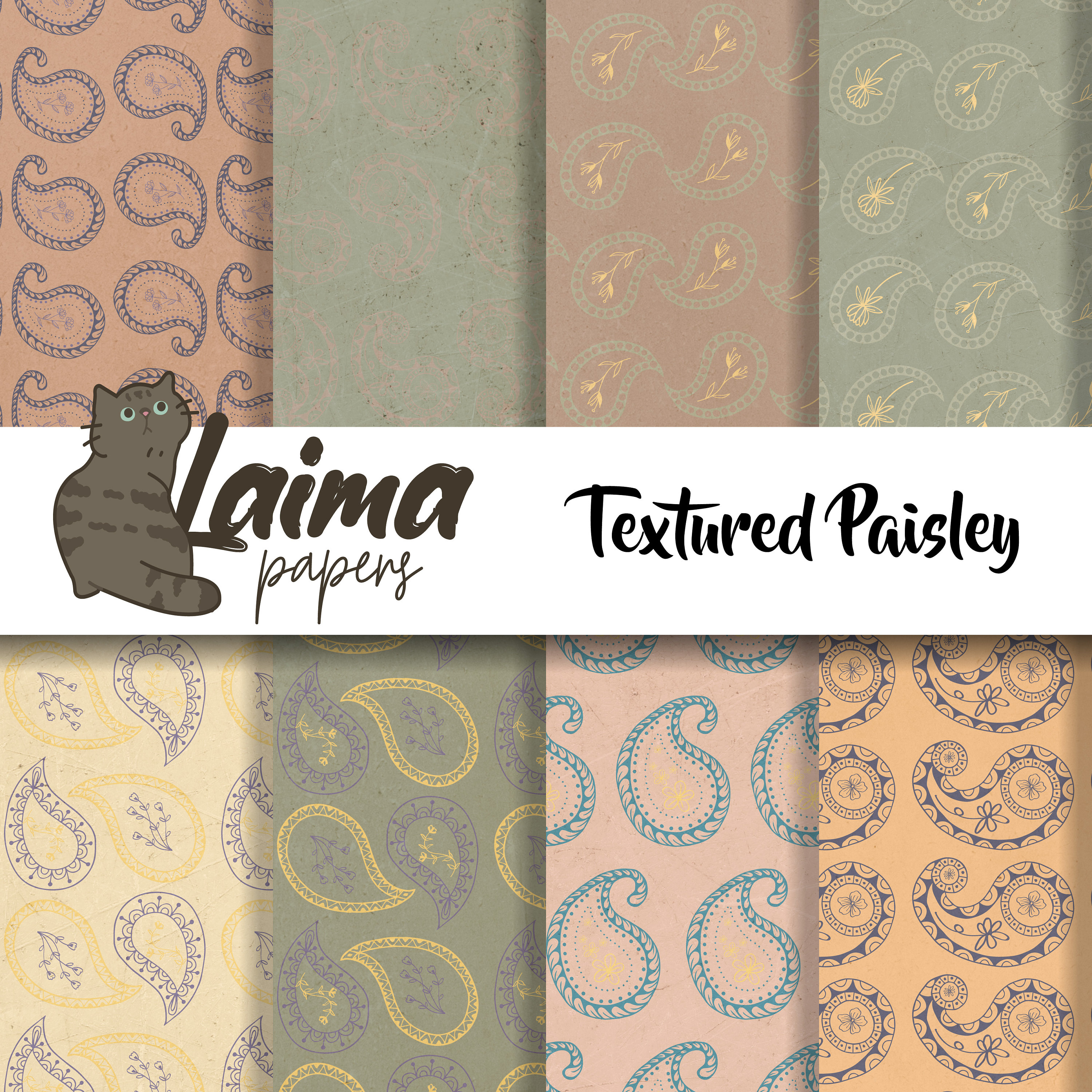 Printable Paisley Scrapbook Paper