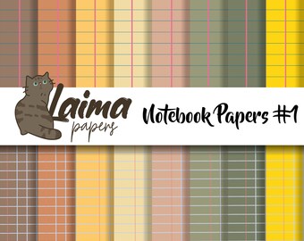 Notebook Paper in Digital Format for Printing at Home Landscape Back to ...