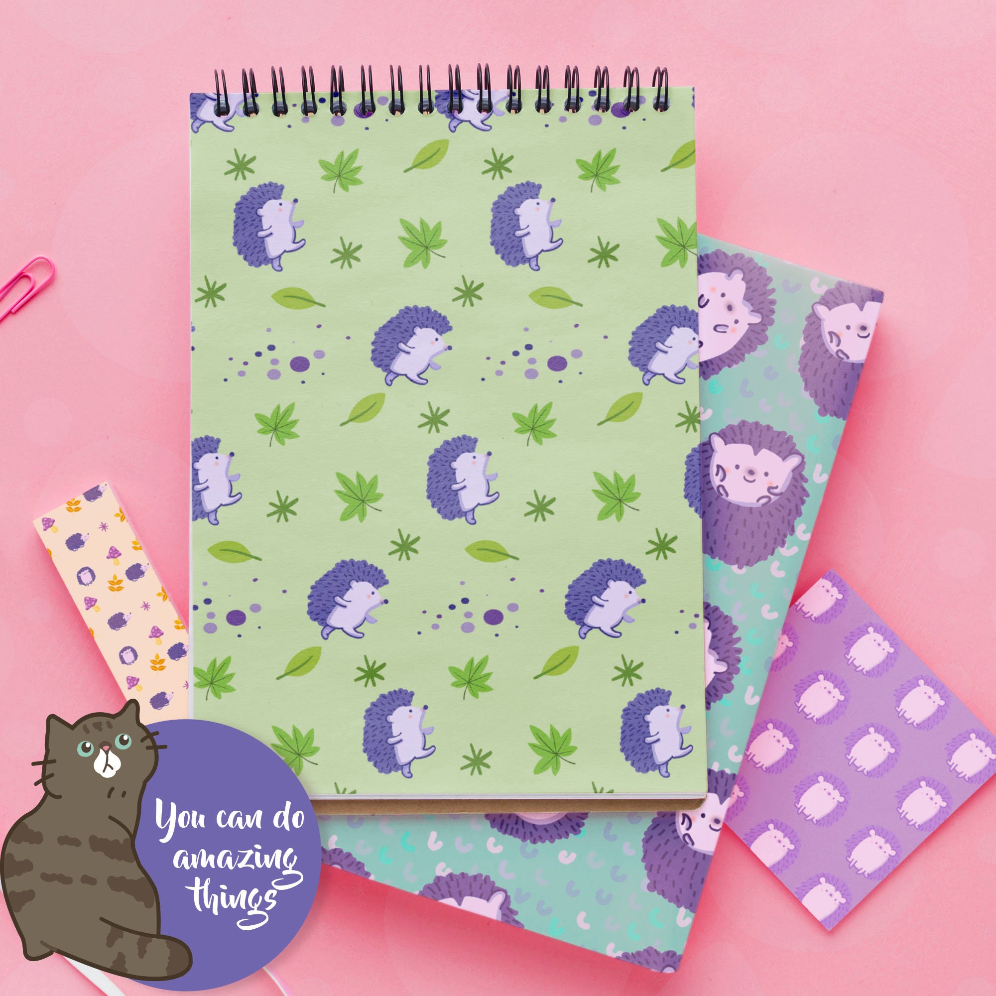 Hedgehog Kawaii Printable Paper Set DIY Hedgehog Paper Kit of - Etsy