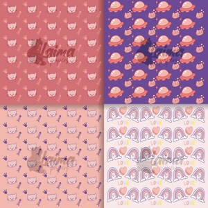 Kitty Verse Printable Digital Paper, Instant Download Scrapbook Paper ...