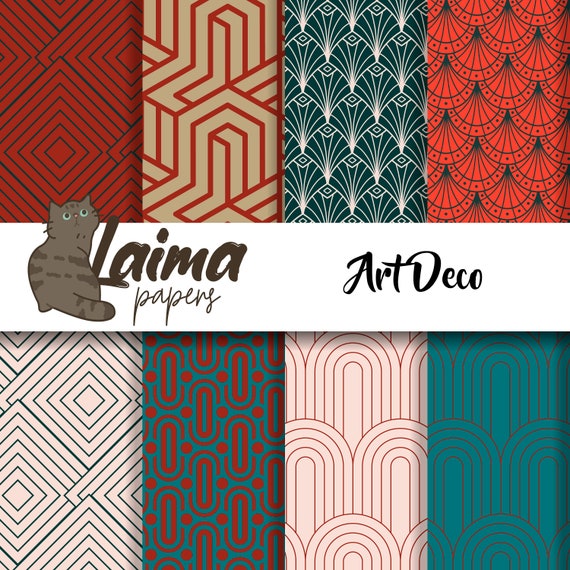 Art Deco Printable Paper Art Deco Scrapbook Kit Digital | Etsy