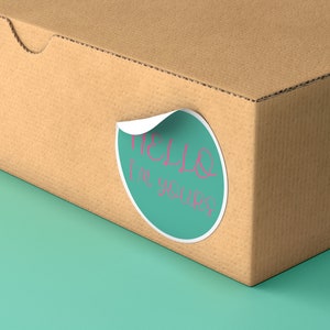 Printable Round Sticker Label, Box Lid Sticker Label, Pre Designed ...