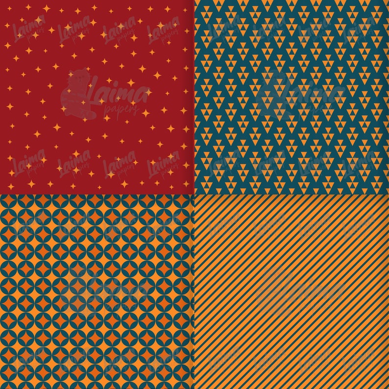 Retro Digital Paper, Vintage Patterns, Printable Retro Digital ...