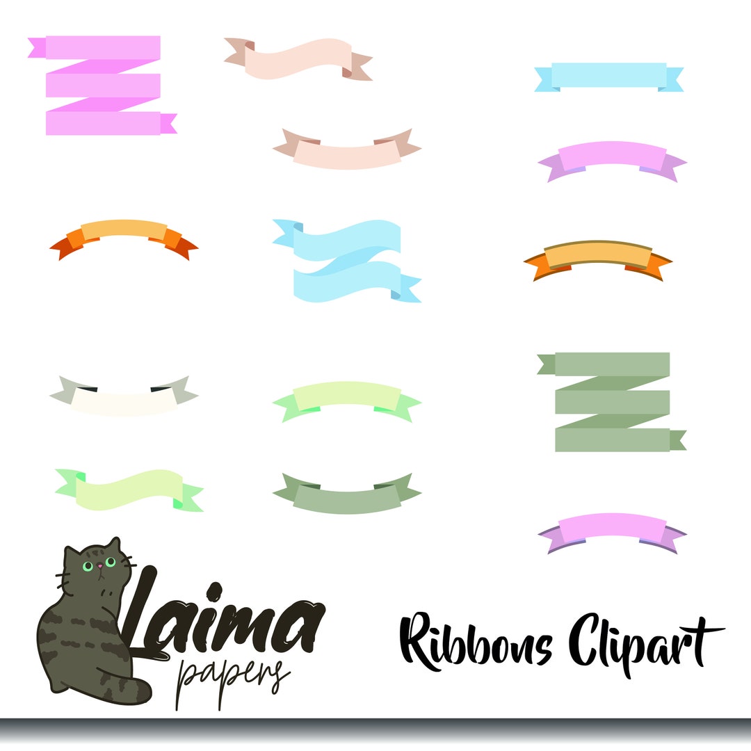 Colorful Ribbons Clipart, 112 Ribbons 8 Models & 7 Colors ...