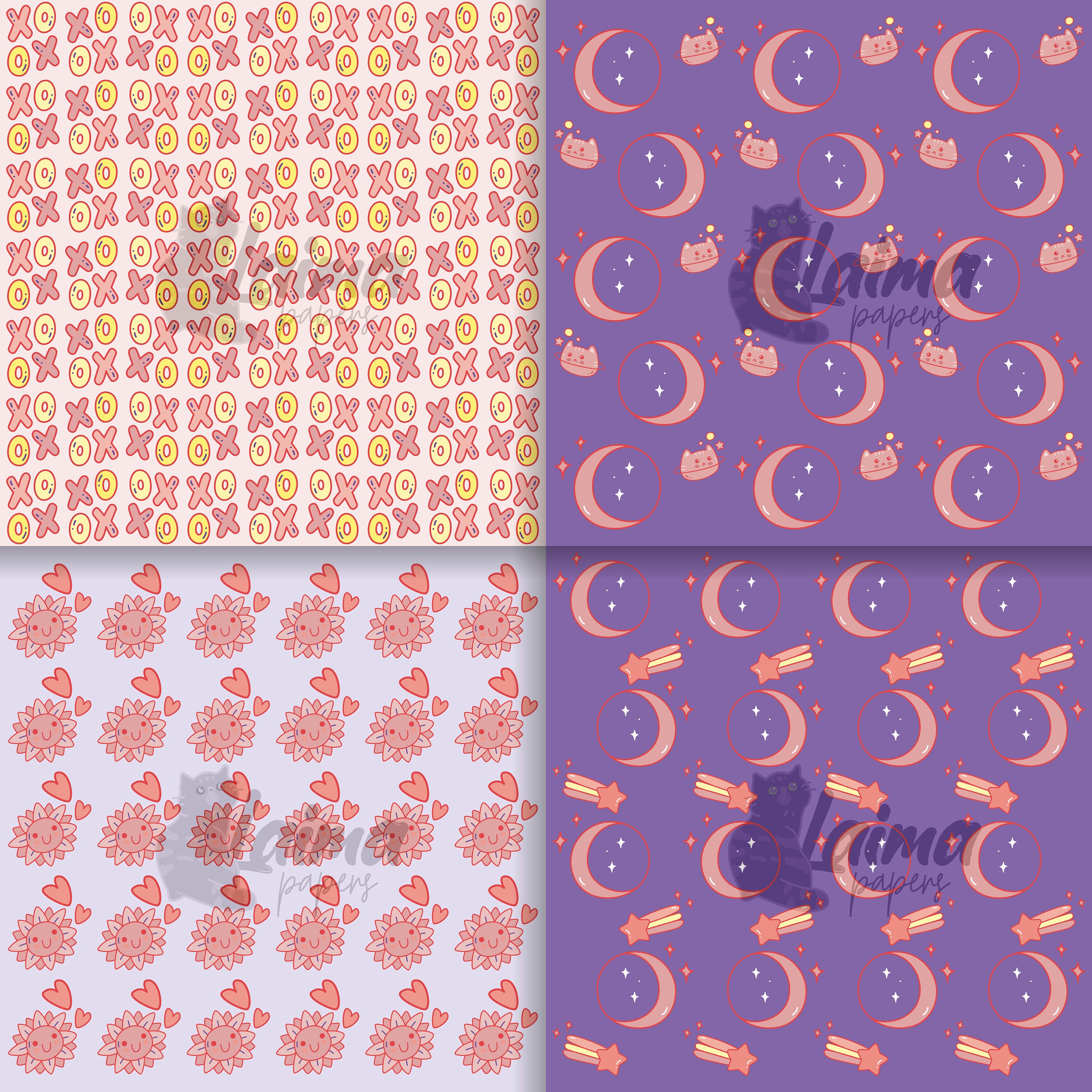 Kitty Verse Printable Digital Paper, Instant Download Scrapbook Paper ...