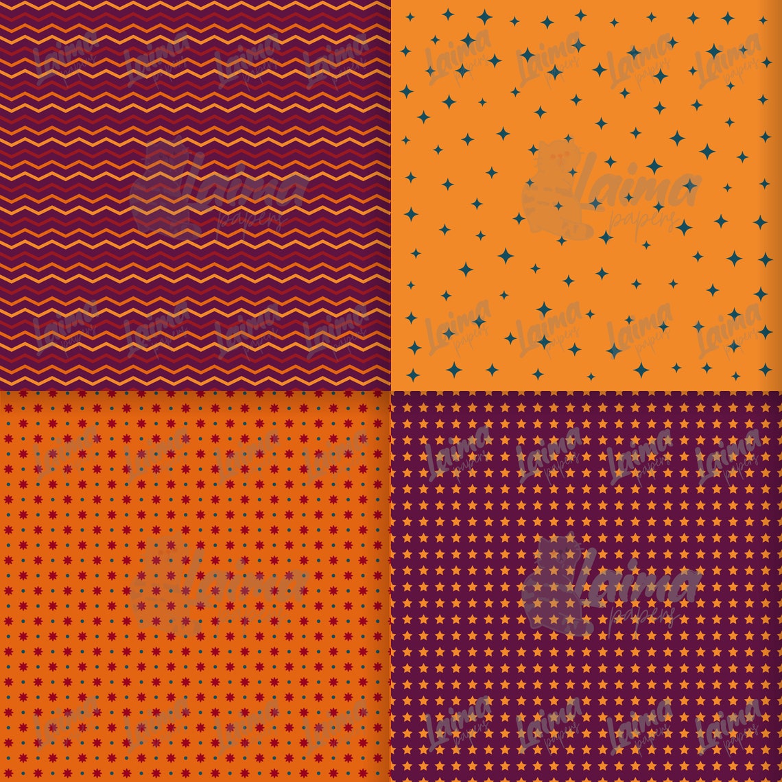 Retro Digital Paper, Vintage Patterns, Printable Retro Digital ...