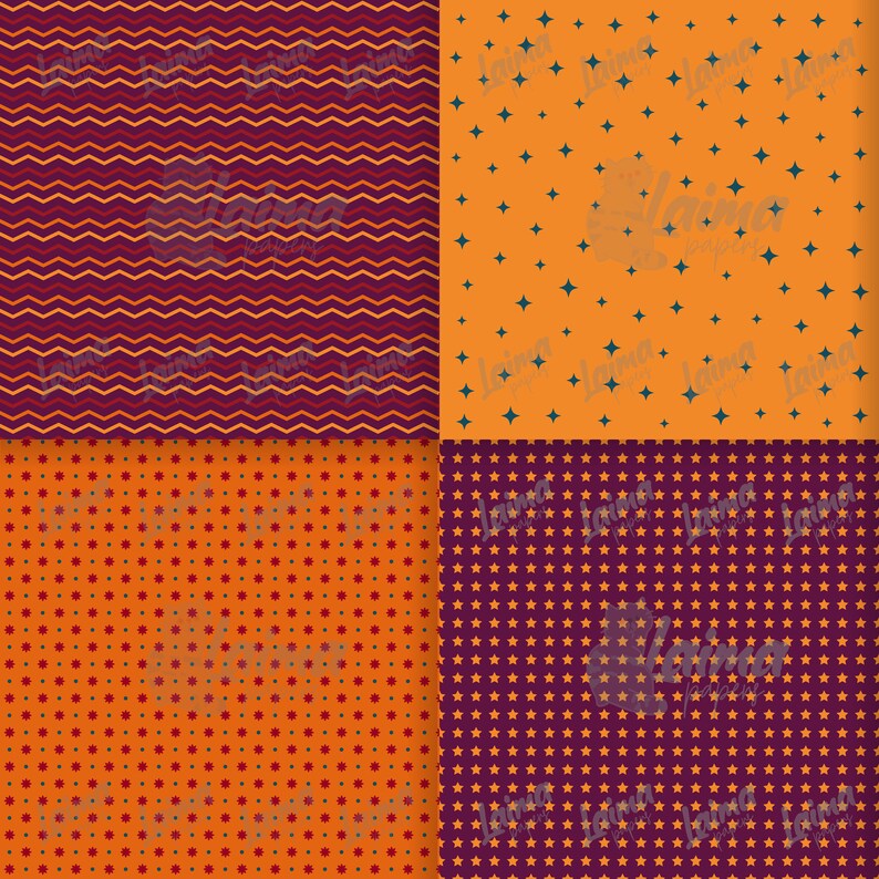 Retro Digital Paper, Vintage Patterns, Printable Retro Digital ...