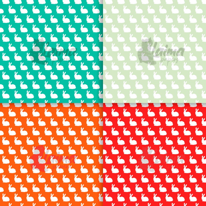 Easter Bunny Background, Printable Bunny / Rabbit Digital Paper, Bunny ...