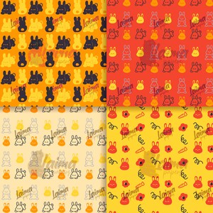 Rabbit Printable Digital Paper, Instant Download Scrapbook Paper ...