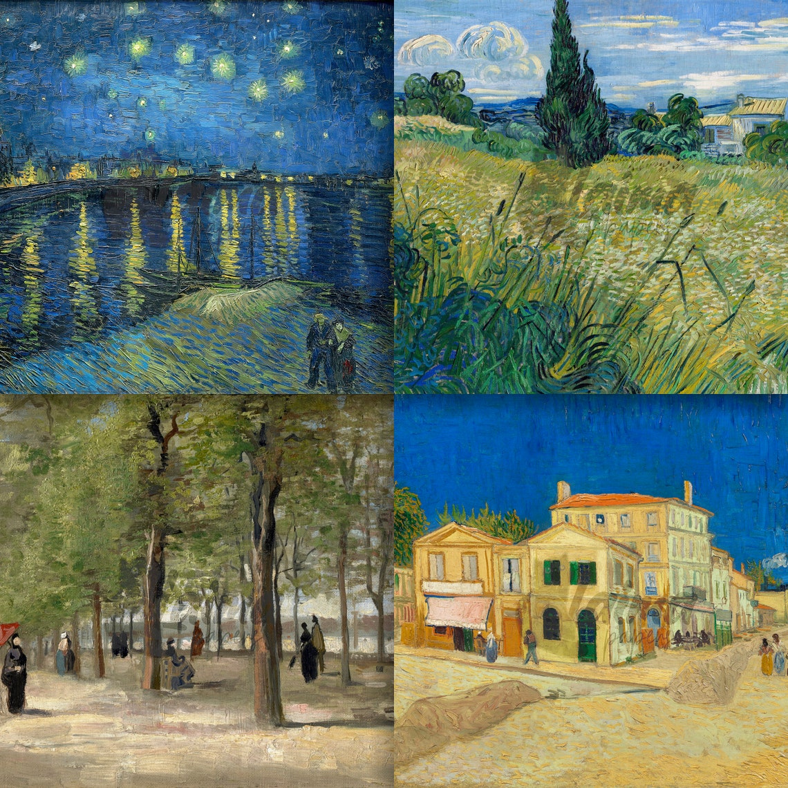 Van Gogh Printable Scrapbook Papers, Digital Art Backgrounds, Starry ...