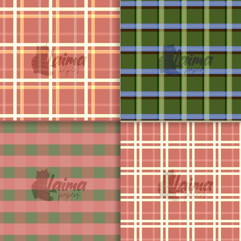 Picnic Plaids DIY Printable Paper Craft Kit, Tartan Texture ...