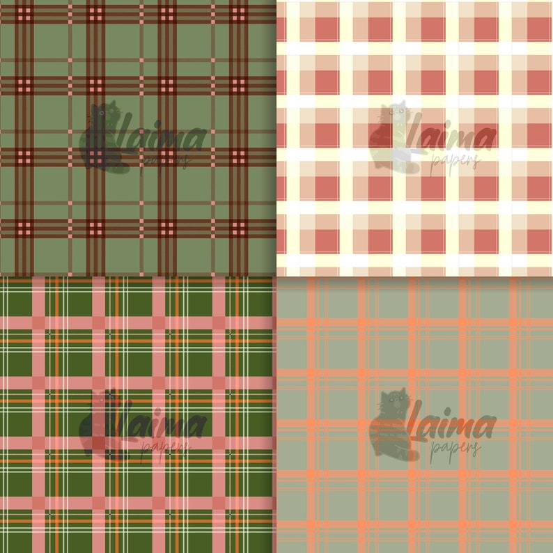Picnic Plaids DIY Printable Paper Craft Kit, Tartan Texture ...