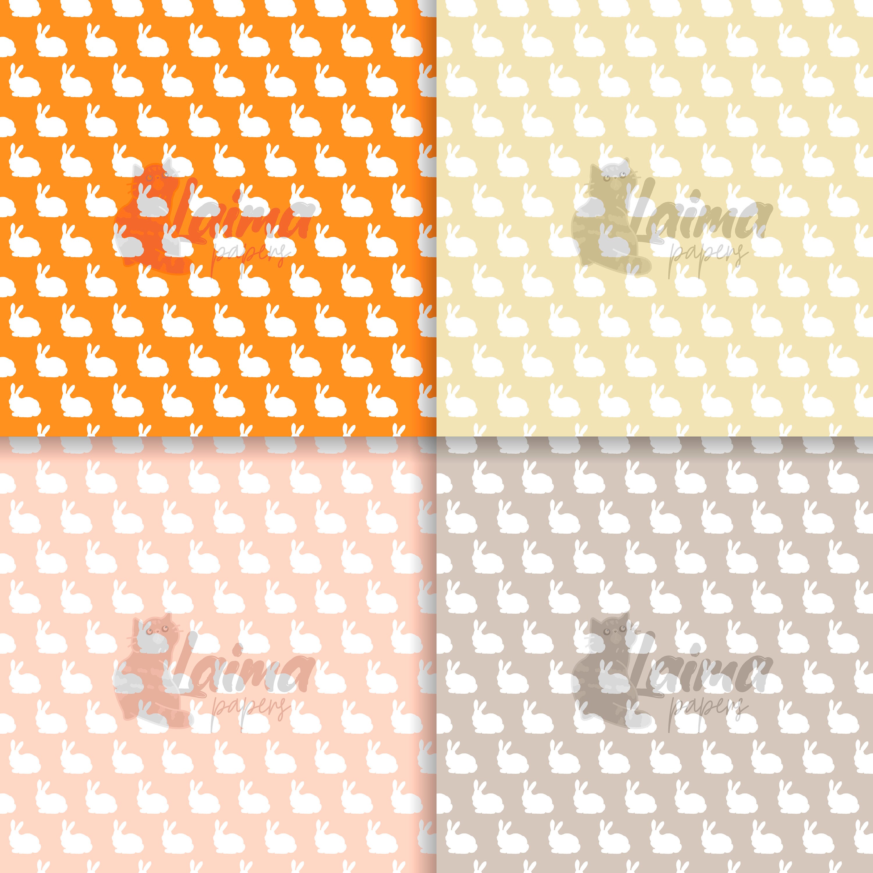 Easter Bunny Background, Printable Bunny / Rabbit Digital Paper, Bunny ...
