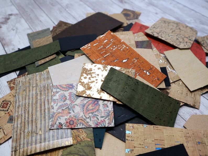 Prints & Solids Cork Fabric Scrap Pack - Etsy