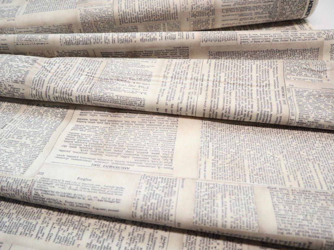 Premium Cotton - 1/2 YARD - Dictionary - Etsy