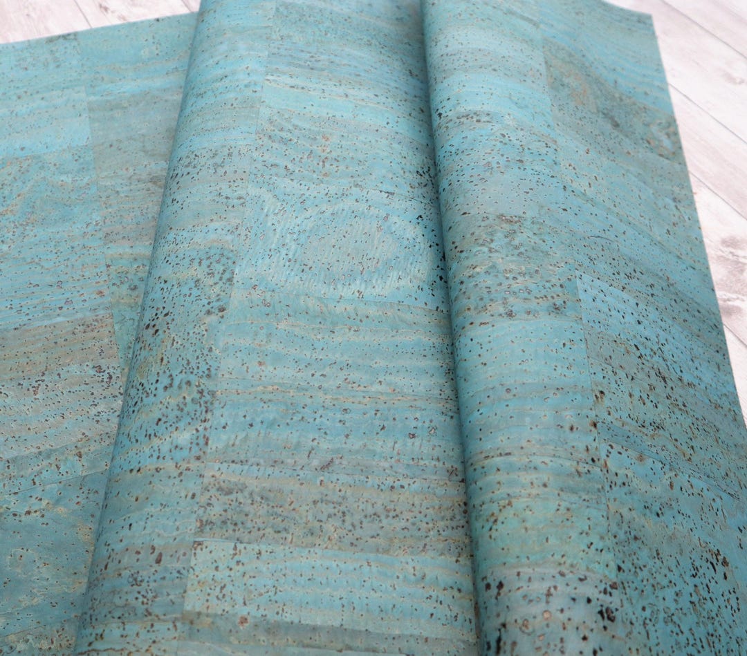 Cork Fabric Sheet - Blue Lagoon - Etsy