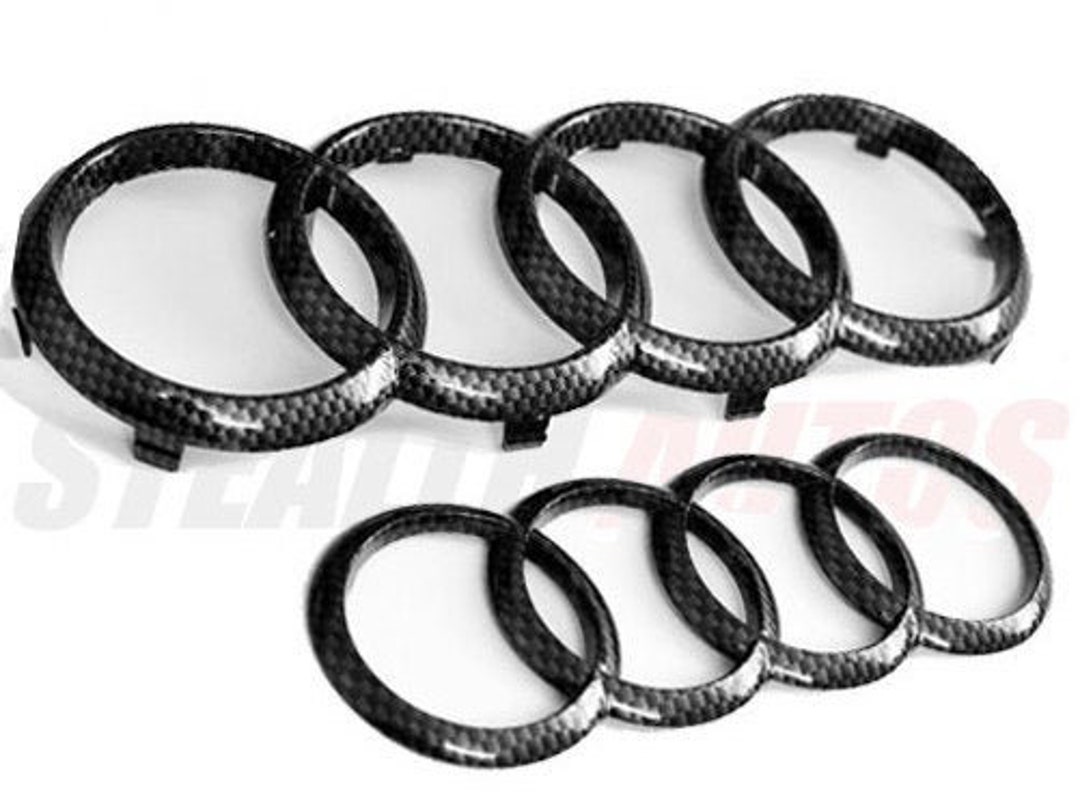 Carbon Fibre Black Front & Rear Badge Emblem Set for Audi A1 A3 A4 A5 ...