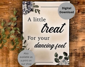 Dancing Feet Flip Flop Wedding Sign, Personalised Blush Floral A5, A4 ...