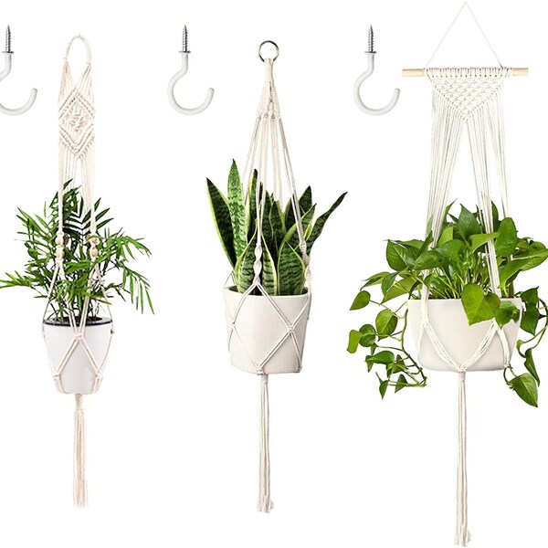 Macrame Plant Hanger Set - Etsy