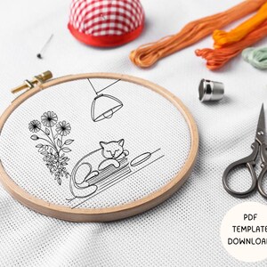CAT Embroidery Pattern Pdf, CAT Pattern, ANIMALS Embroidery Patterns ...
