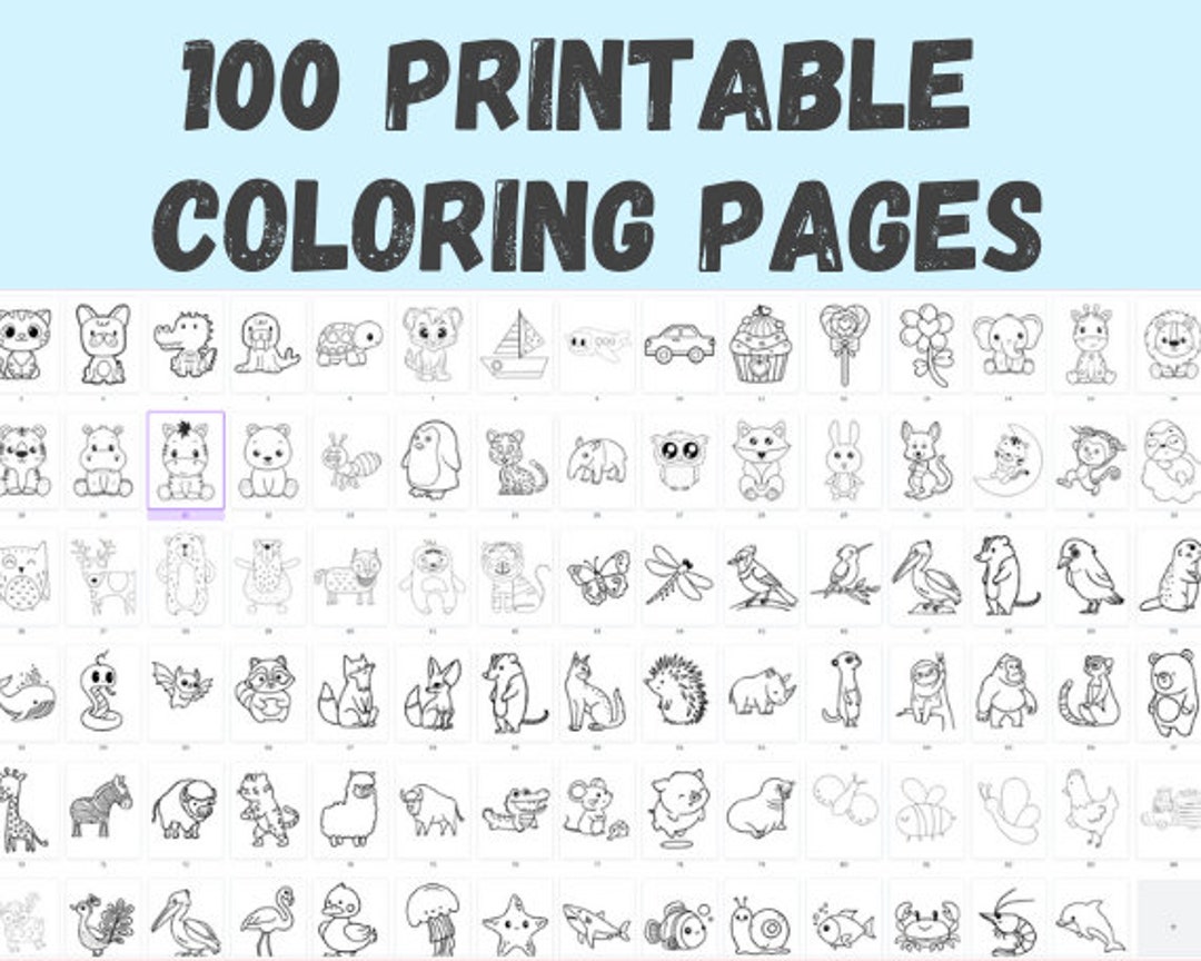 100 Printable Coloring Pages for Kids, Toddlers, Preschoolers, Coloring ...