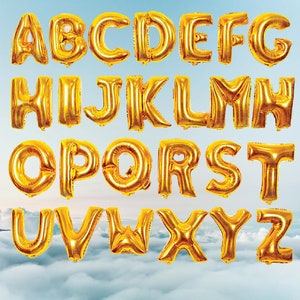 16 Custom Balloon, Gold Letter Balloons,balloon Letters ,gold Foil ...