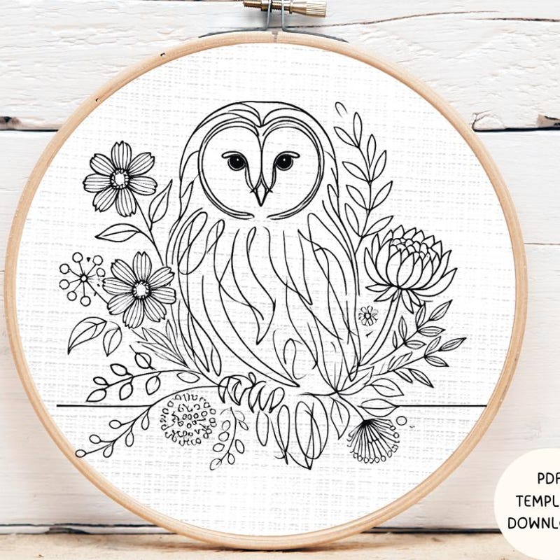 Owl Embroidery - Etsy