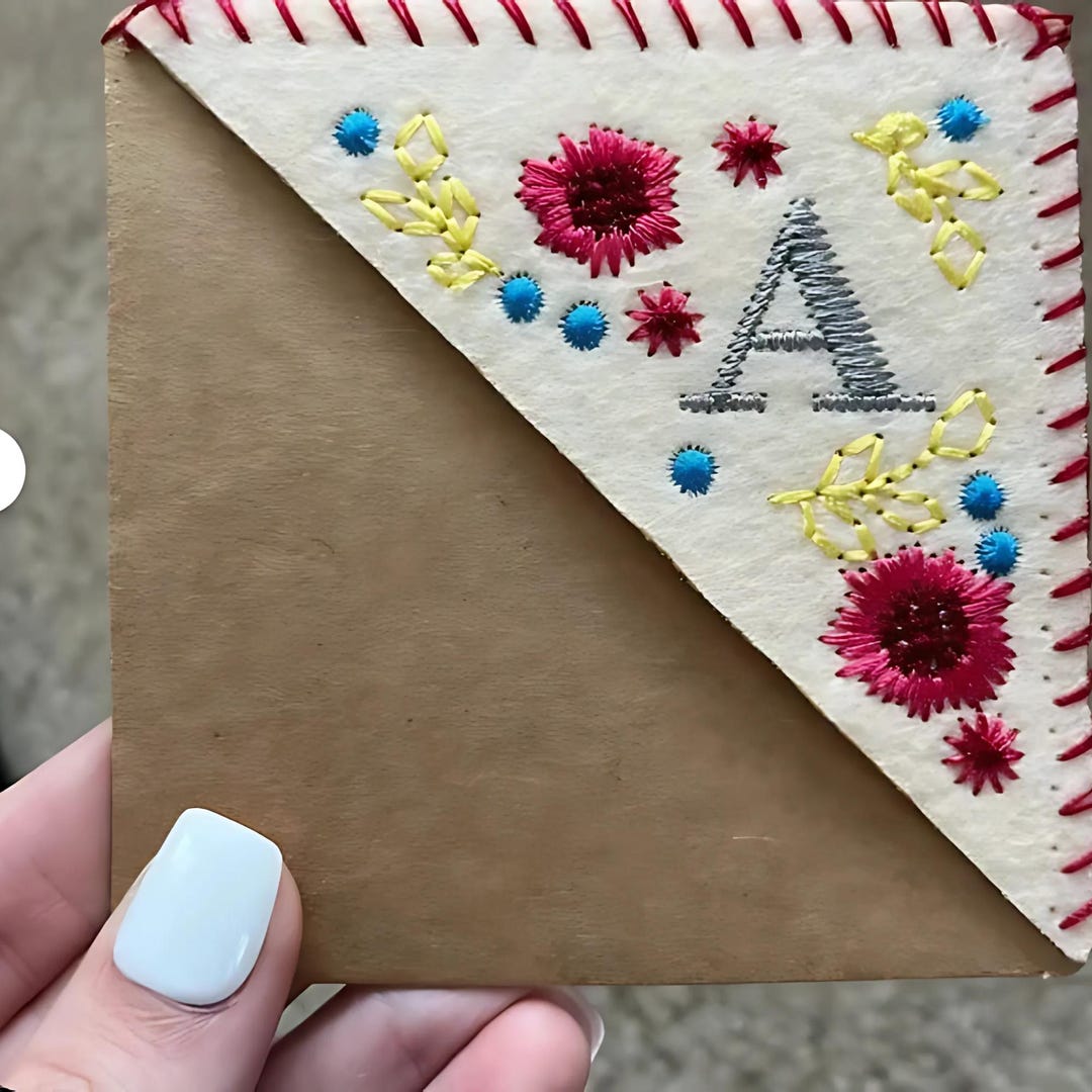 Personalized Embroidered Corner Bookmark for Her,a to Z Letters ...