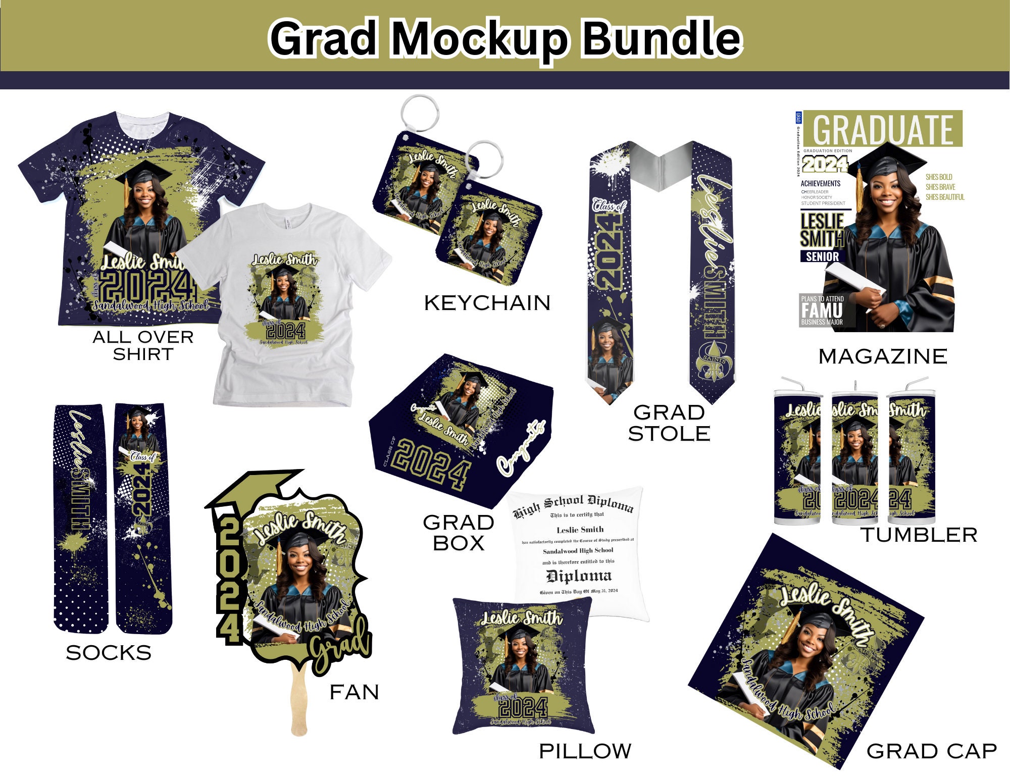 Editable Graduation Design Mockup - Etsy