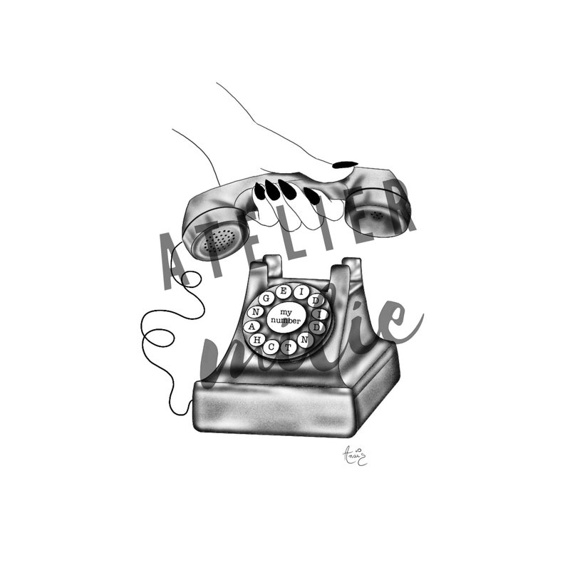 Phone Number Tattoo - Etsy