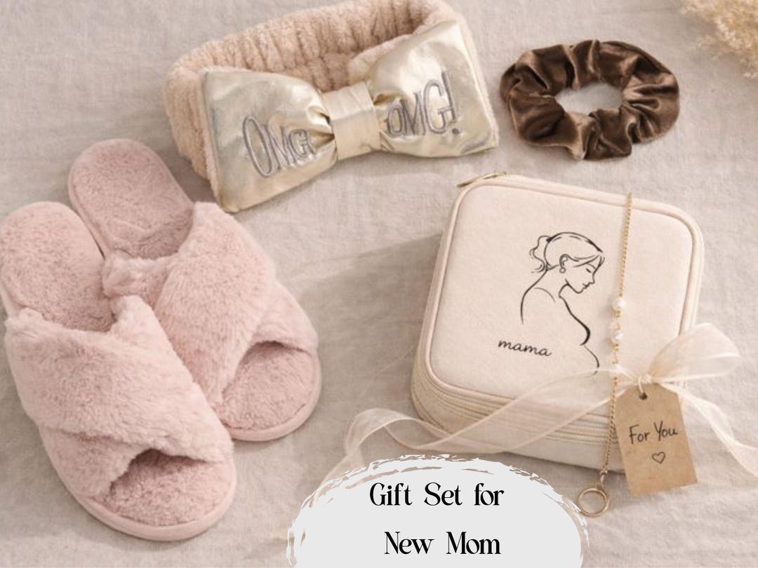 Personalized New Mom Pregnancy Care Package Gift Set, Mama Jewelry Case ...