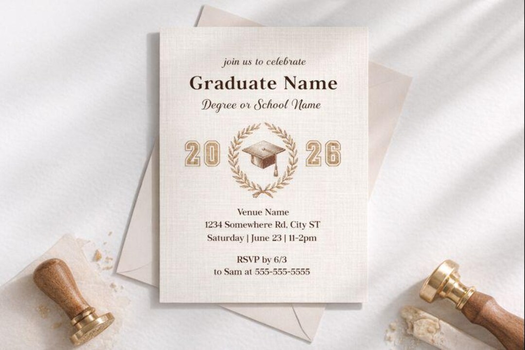 Doctorate Graduation Editable Invitation Template, Phd Graduation Card ...