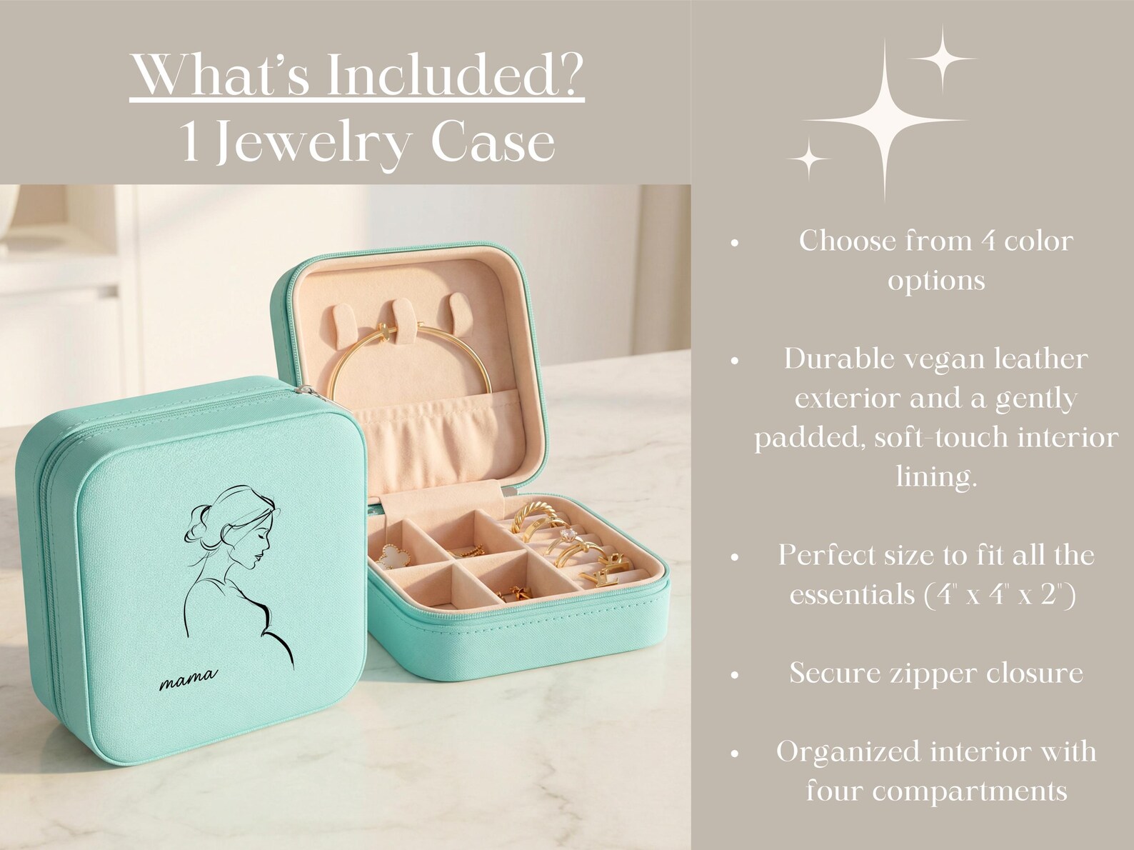 Personalized New Mom Pregnancy Care Package Gift Set, Mama Jewelry Case ...