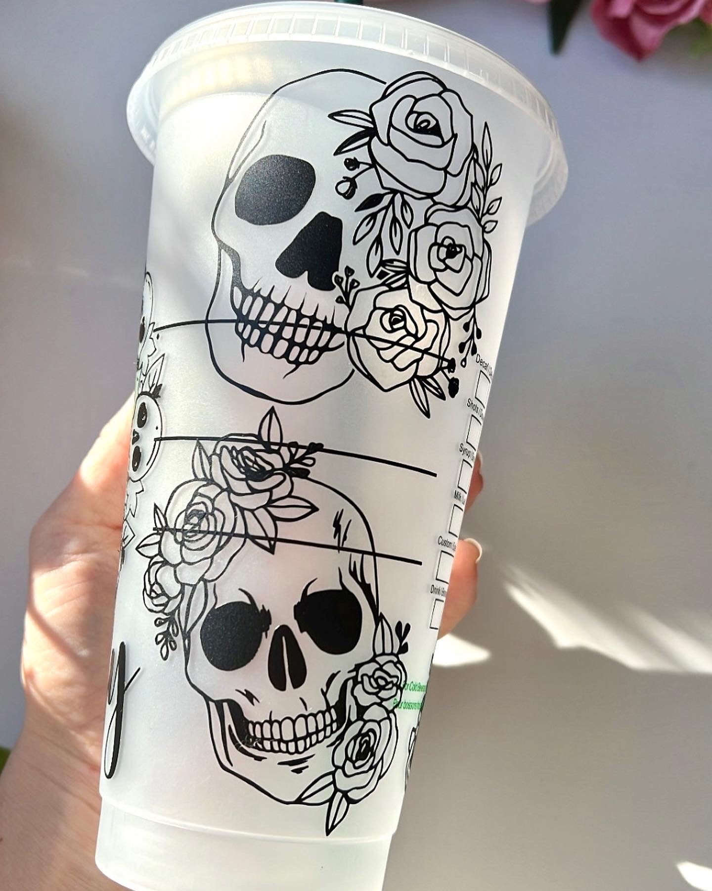 Starbucks Cold Cup Iced Coffee Cup in Skull Design Resizable - Etsy