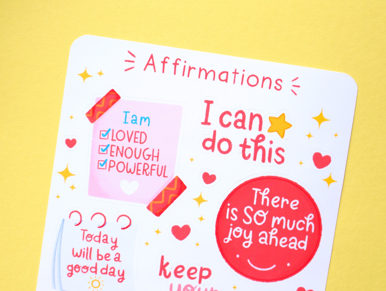 Affirmations Sticker Sheet 7 Matte Stickers Positivity - Etsy