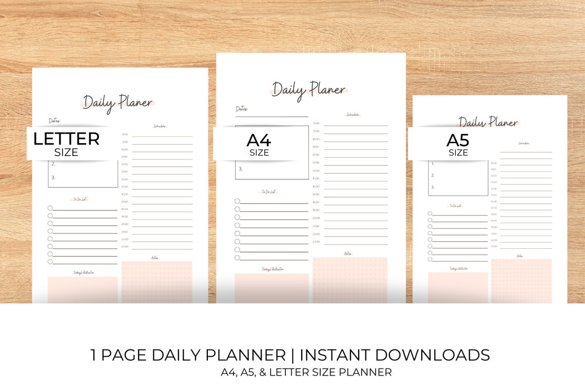 Daily Planner Printable Daily Planner Sheet Personal Daily - Etsy