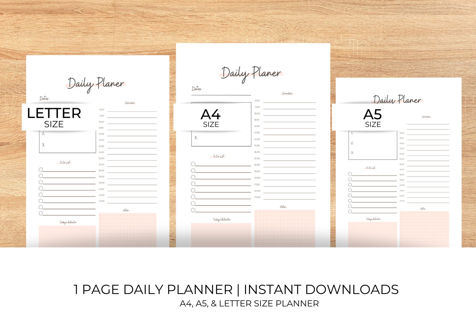 Daily Planner Printable Daily Planner Sheet Personal Daily - Etsy