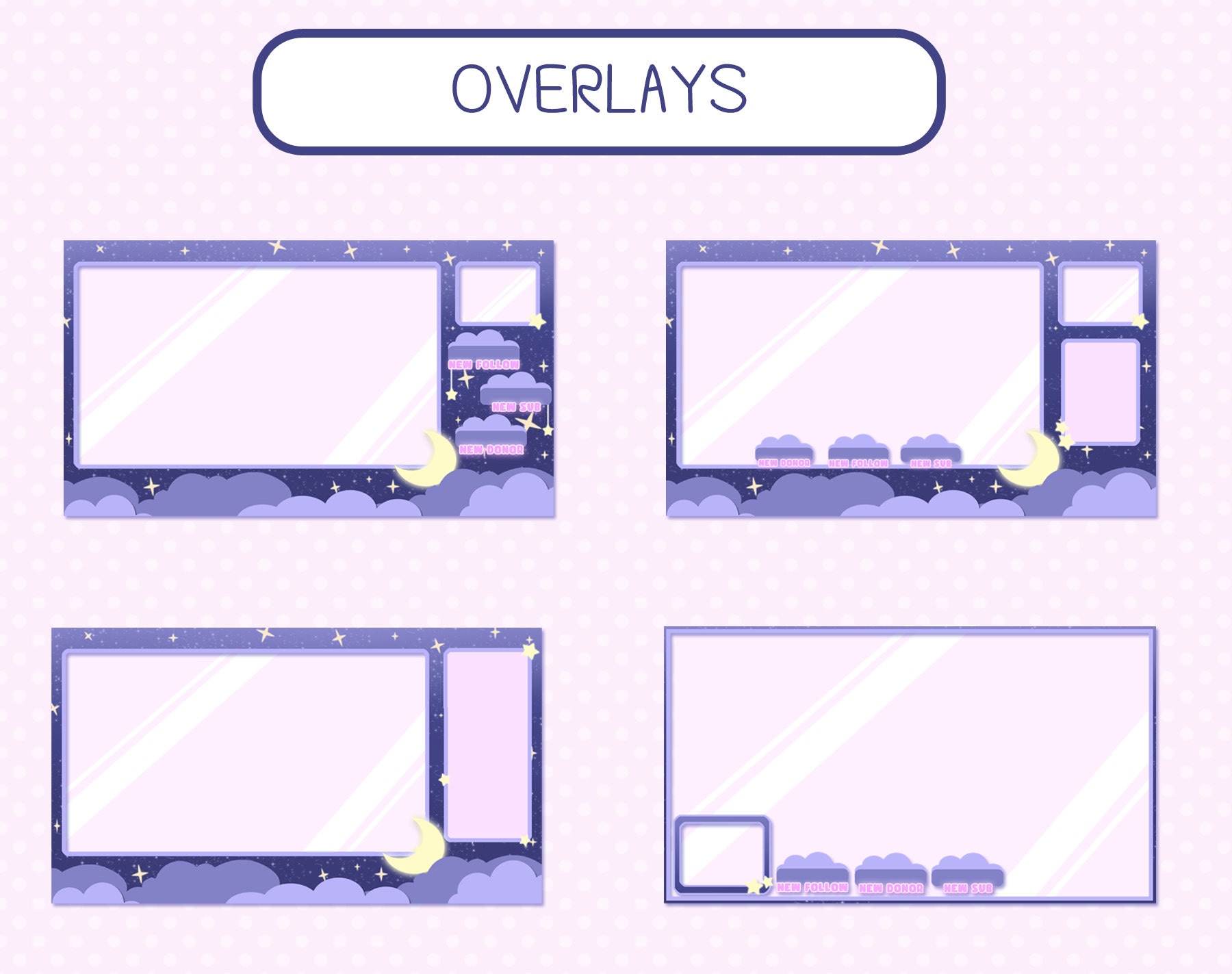 Moody Night Twitch Stream Bundle Package Overlays, Panels, Vtuber ...